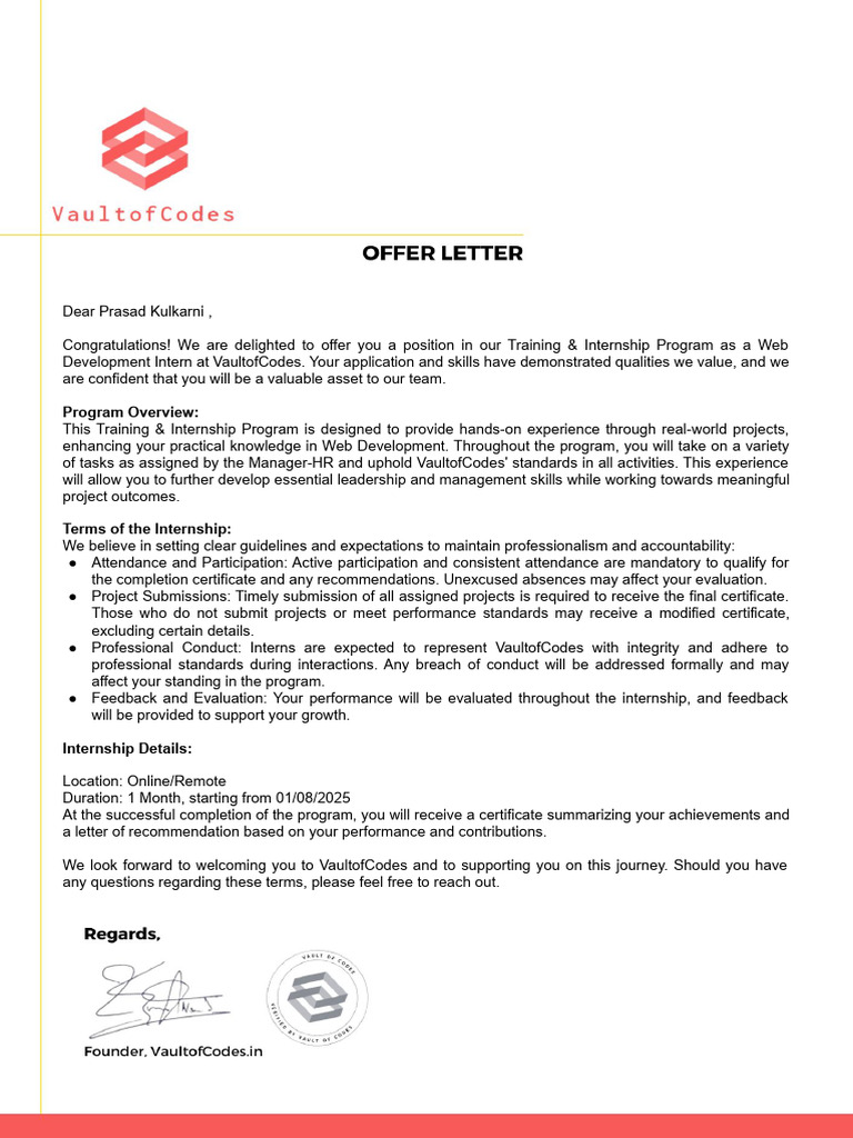Offer Letter | PDF