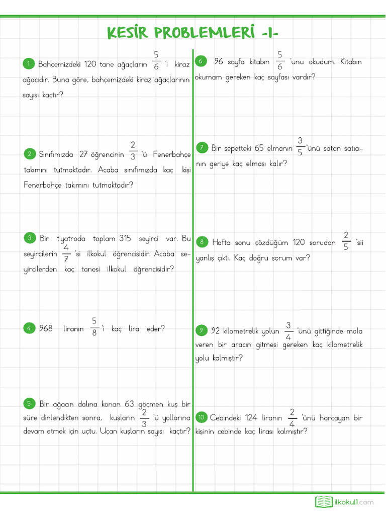Kesir Problemleri 1 | PDF