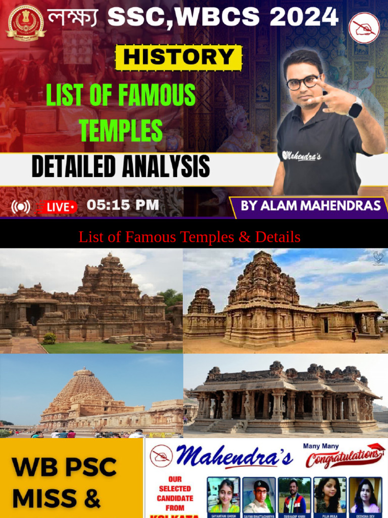 Famous Temples of India: Overview | PDF | South India