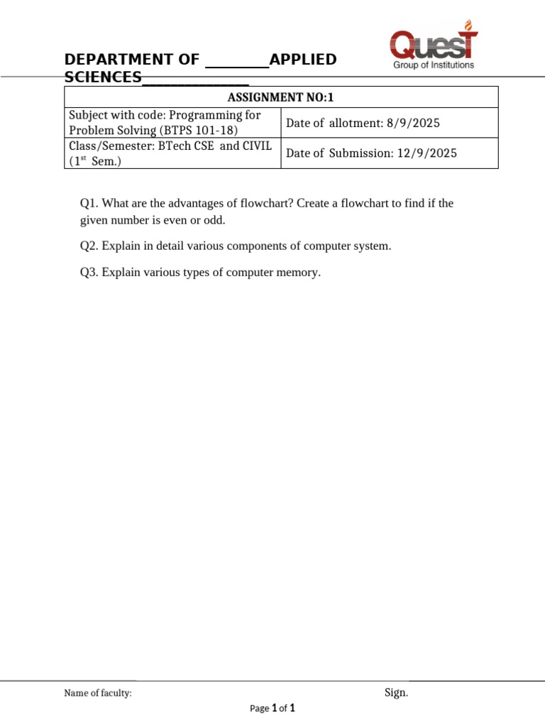 PPS Assignment 1 | PDF