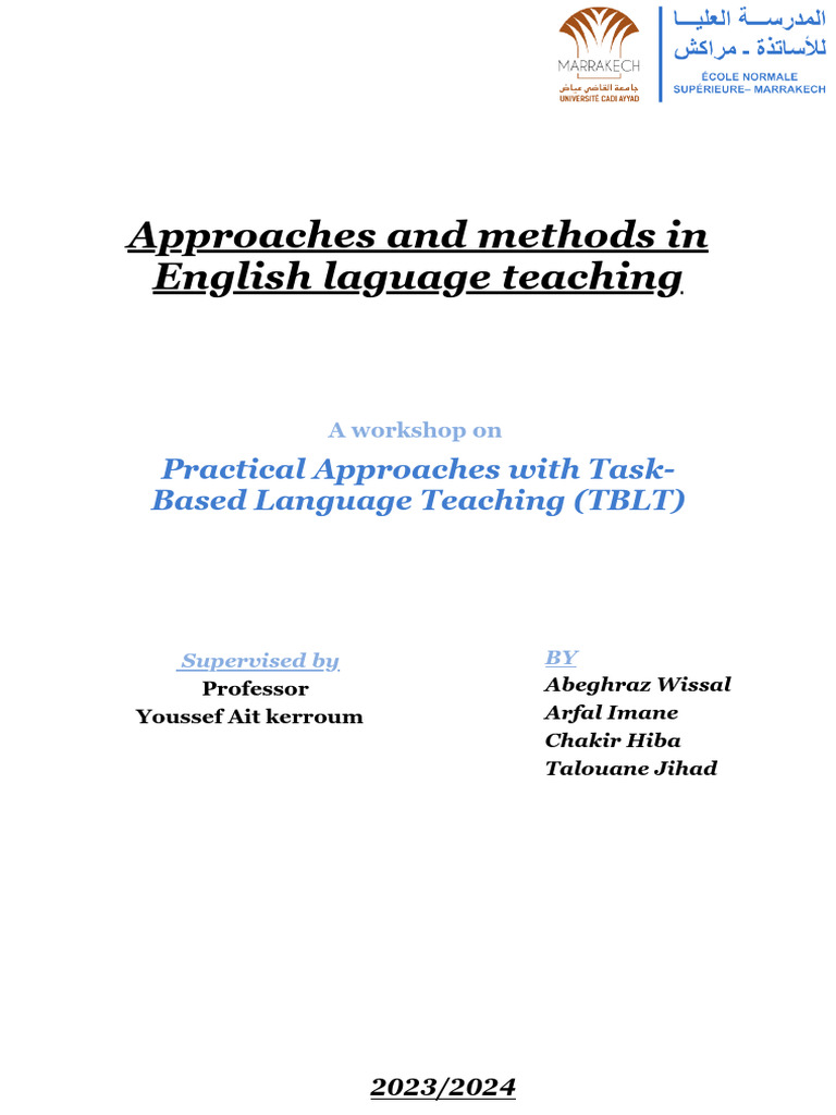 Task-Based Language Teaching Workshop | PDF | Language Education | Learning