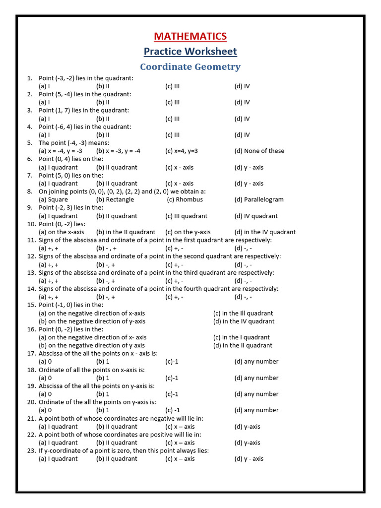 Coordinate Geometry 9th | PDF | Cartesian Coordinate System | Mathematics