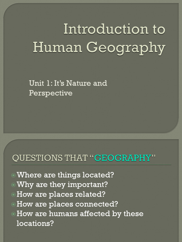 Understanding Geography: Nature & Perspectives | PDF | Earth Sciences ...