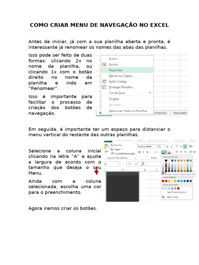 Criando Menu de Navegação no Excel | PDF