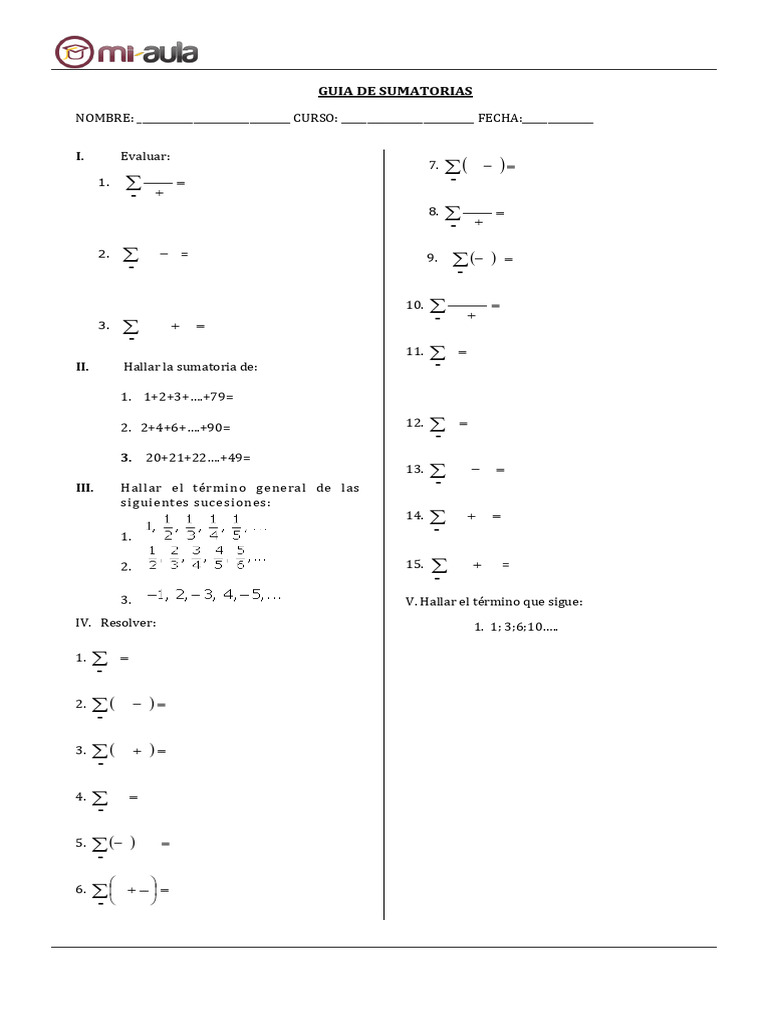 Guia-1 Sumatorias N1 NM4 Fpi 1 2 | PDF