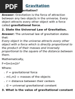Class 9 Physics Chapter 3 Gravitation | PDF