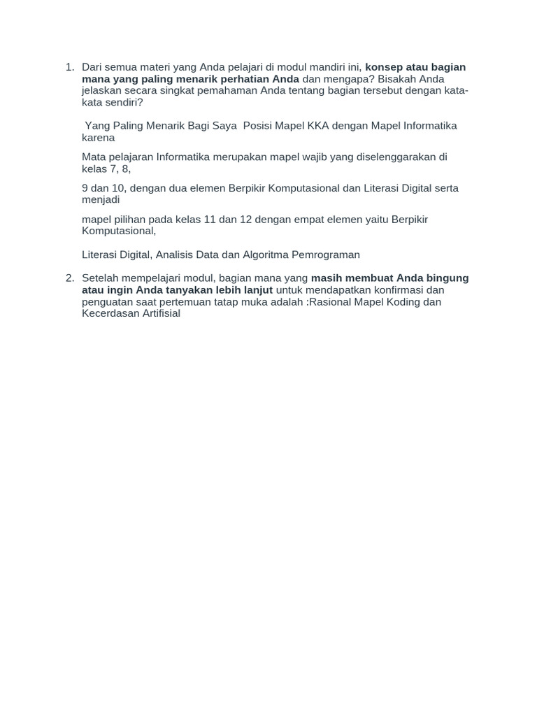 Refleksi Modul 1 | PDF