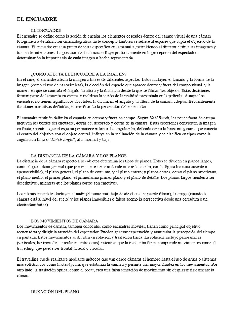 Tema 4.2. El Encuadre | PDF | Imagen