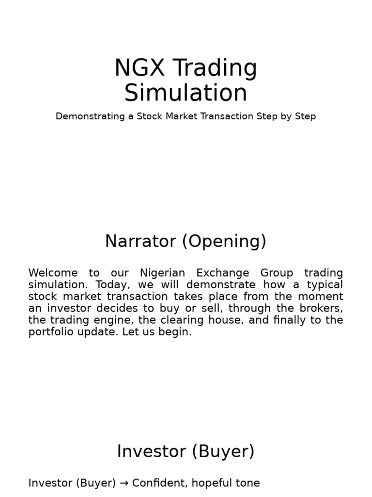 Trading Places NGX | PDF | Stocks | Stock Market