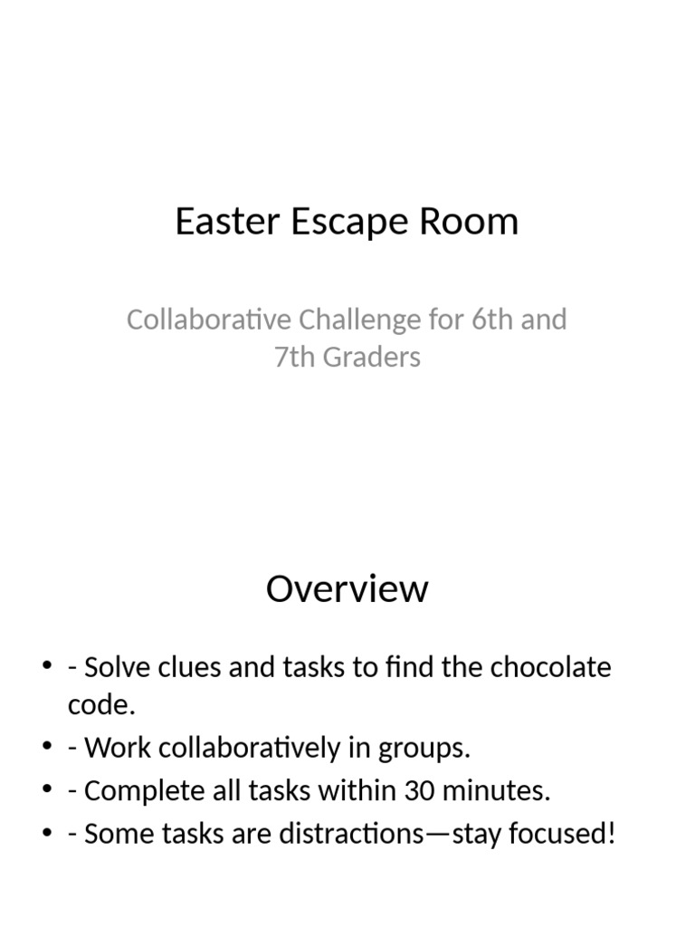 Easter Escape Room Redesign | PDF