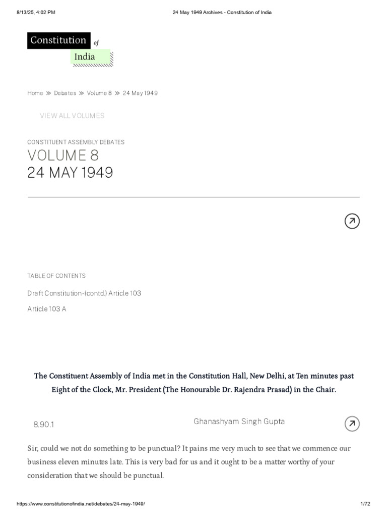 24 May 1949 Volume 8 Constitution Assembly Debates | PDF | High Court ...