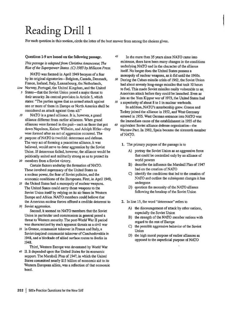 SAT Prep Sheet New | PDF