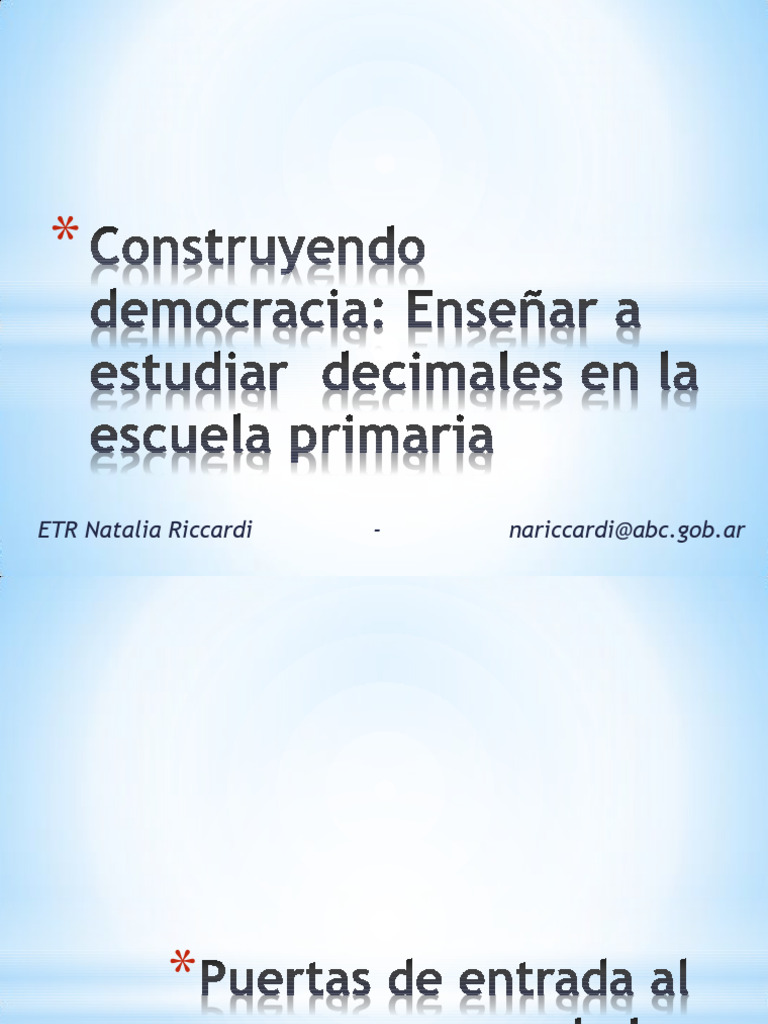 Entradas Posibles Al Campo de Los N Meros Decimales | PDF | Decimal | División (Matemáticas)