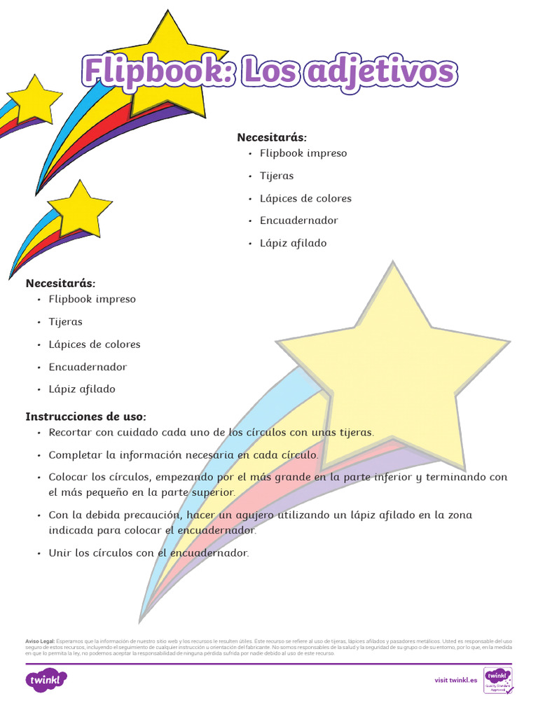Flipbook sobre Adjetivos | PDF | Adjetivo | Lápiz