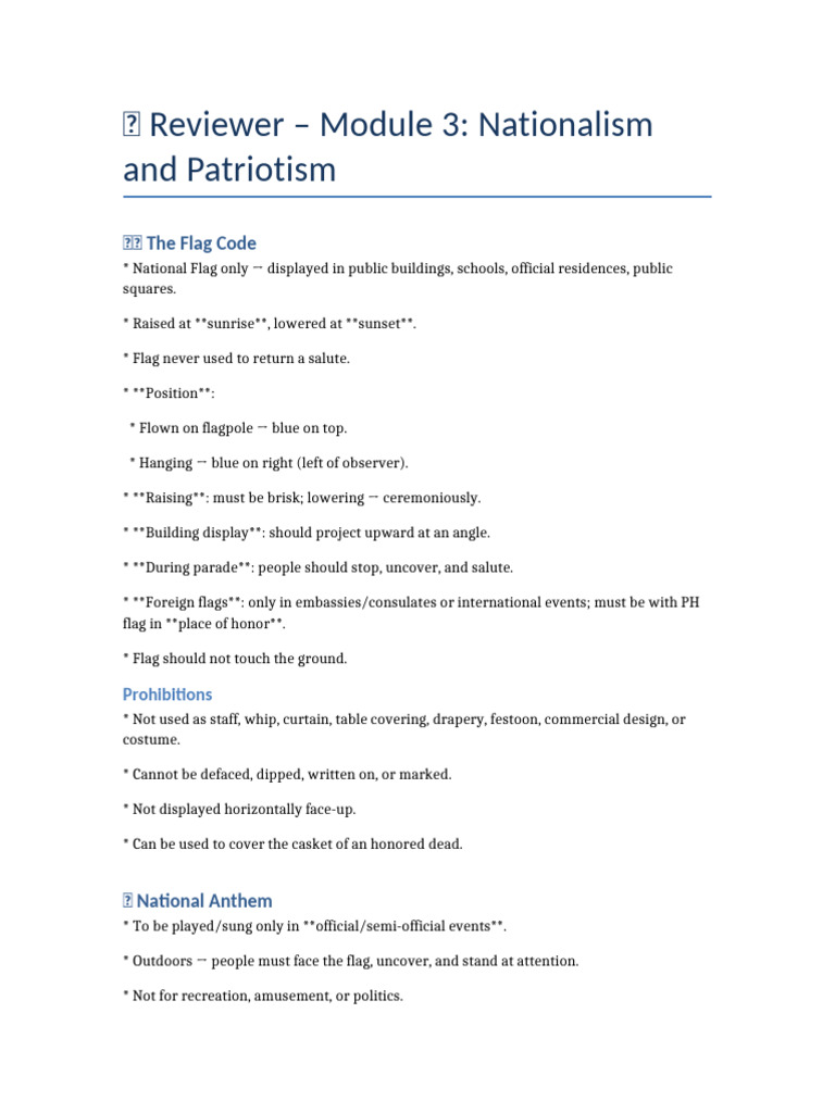 Nationalism and Patriotism Guidelines | PDF | Flag | Volunteering