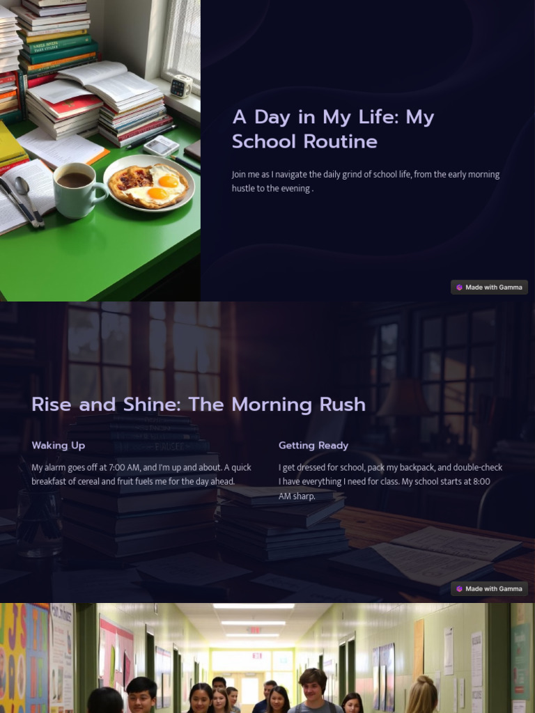 A Day in My Life My School Routine | PDF