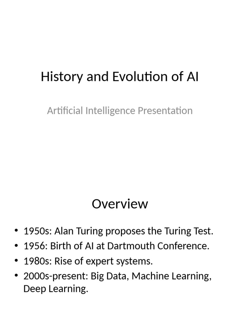 Evolution of AI: Key Milestones | PDF