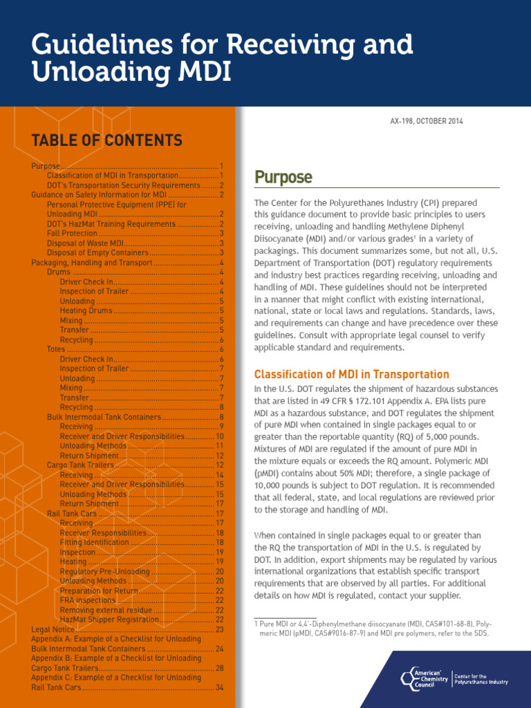 Guidelines-for-Receiving-and-Unloading-MDI | PDF | Dangerous Goods | Cargo