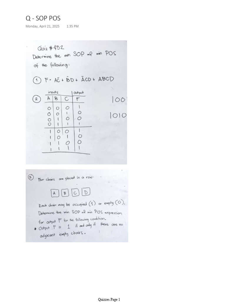 Q - Sum of Products - Product of Sums | PDF