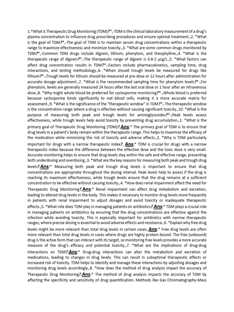 Understanding Therapeutic Drug Monitoring | PDF | Cirrhosis | Liver