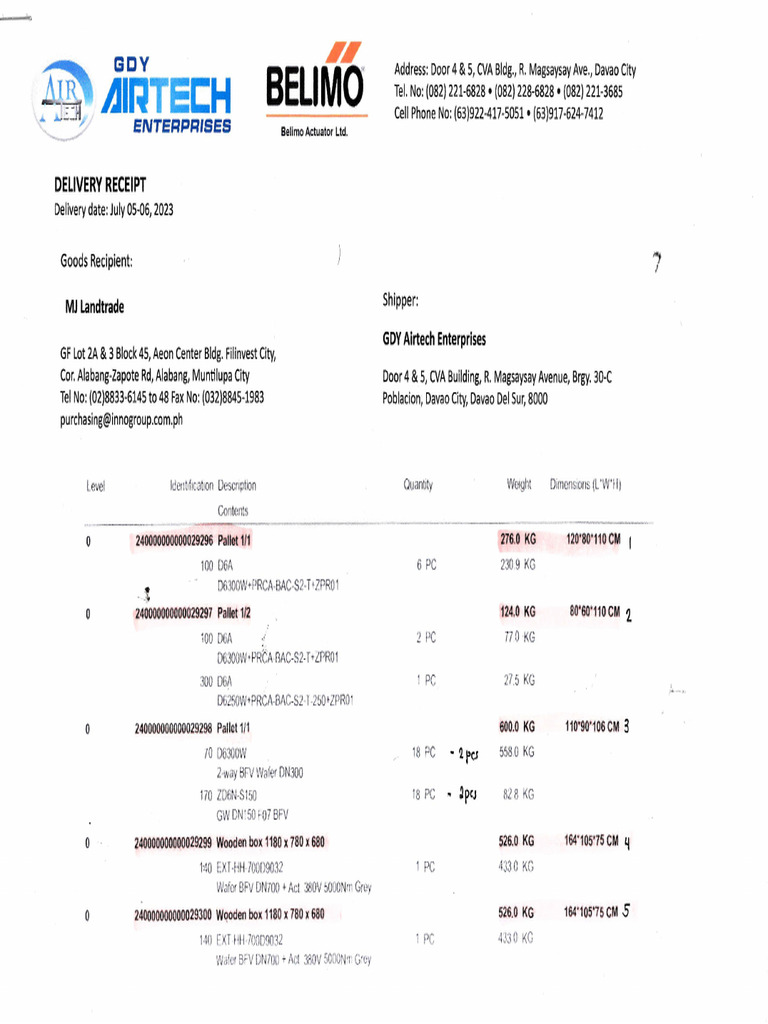 Delivery Receipt - 2nd Shipment | PDF