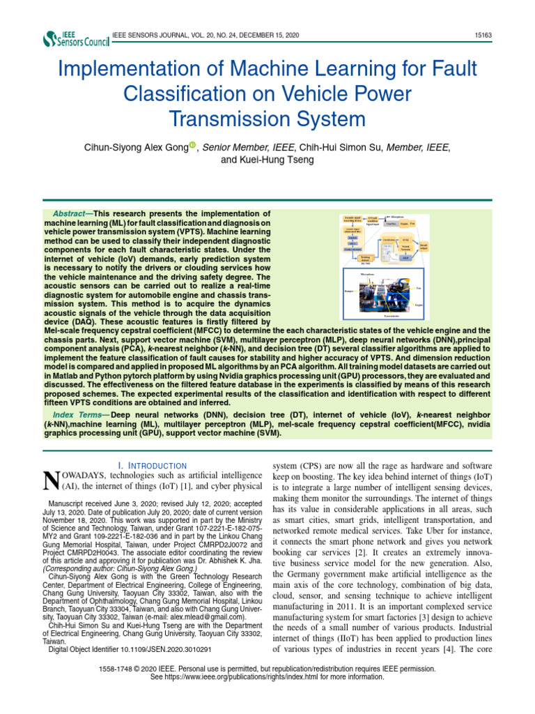 Machine Learning for Vehicle Fault Diagnosis | PDF | Support Vector ...