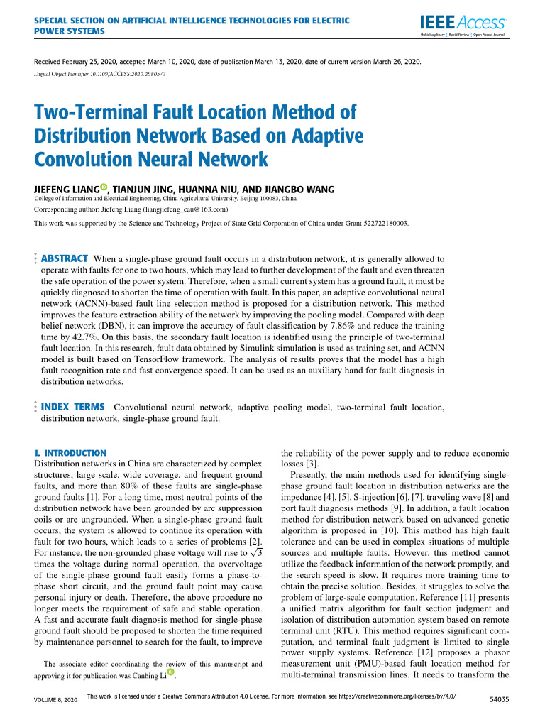 Two-Terminal Fault Location Method of Distribution Network Based On Adaptive Convolution Neural ...