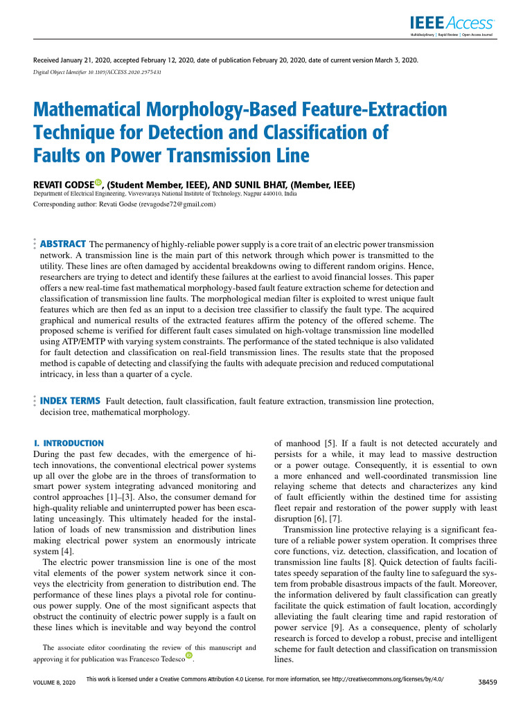 Mathematical Morphology-Based Feature-Extraction Technique for Detection and Classification of ...
