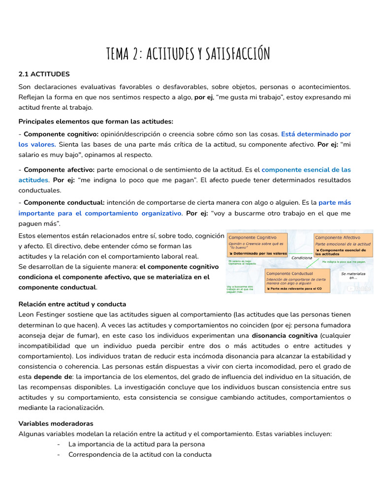 Actitudes y Satisfacción Laboral | PDF | Actitud (psicología ...