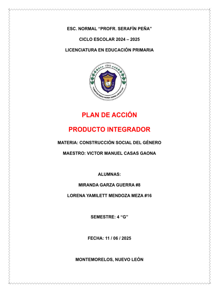 Plan de Acción - CSG | PDF | Violencia | Maestros