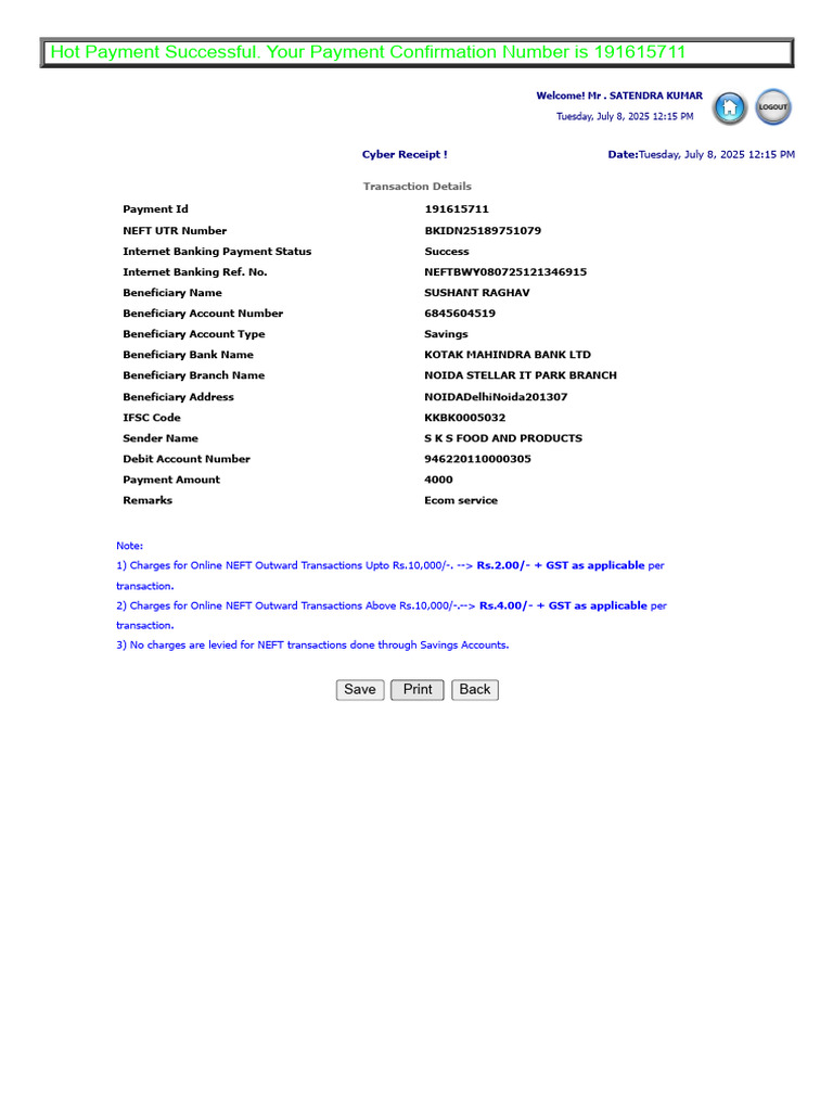 Payment Confirmation for Transaction 191615711 | PDF