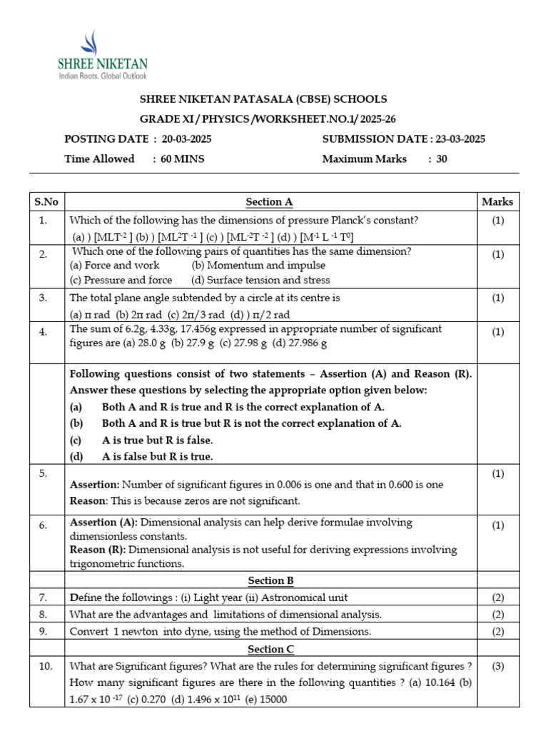 G11phyworksheet-120 06 2025 | PDF | Applied And Interdisciplinary Physics | Quantity