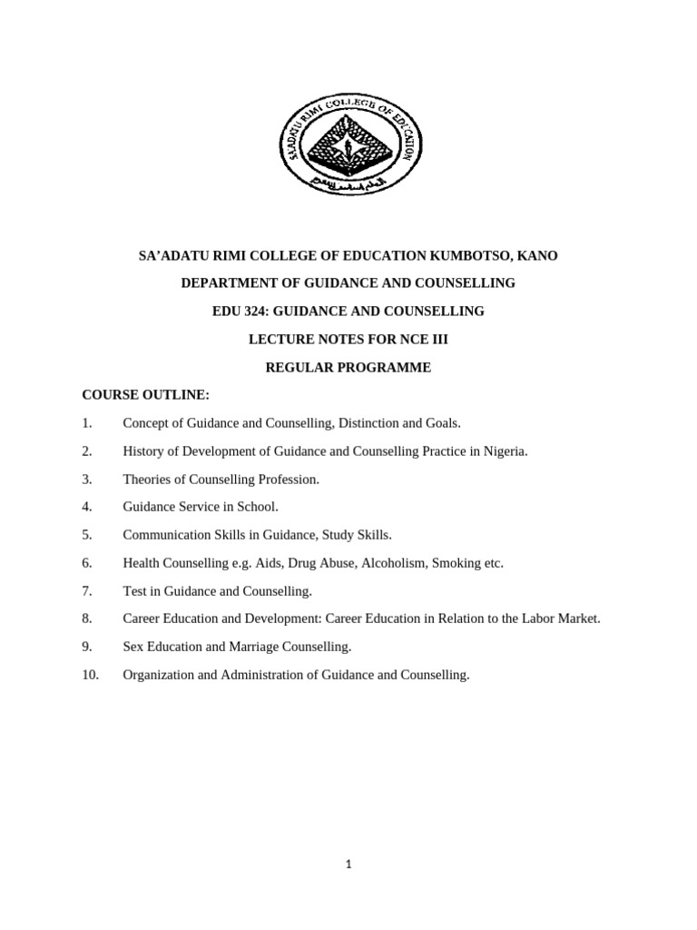 EDU 324: Guidance and Counselling Notes | PDF | Nonverbal Communication ...