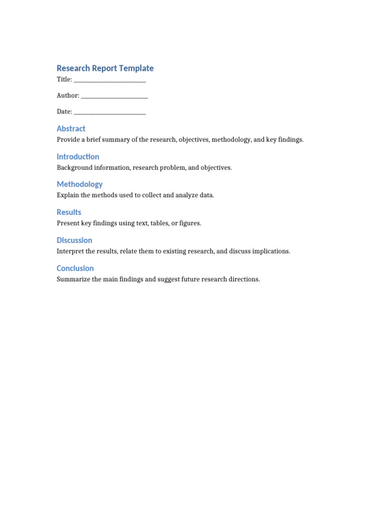 Research Report Template | PDF