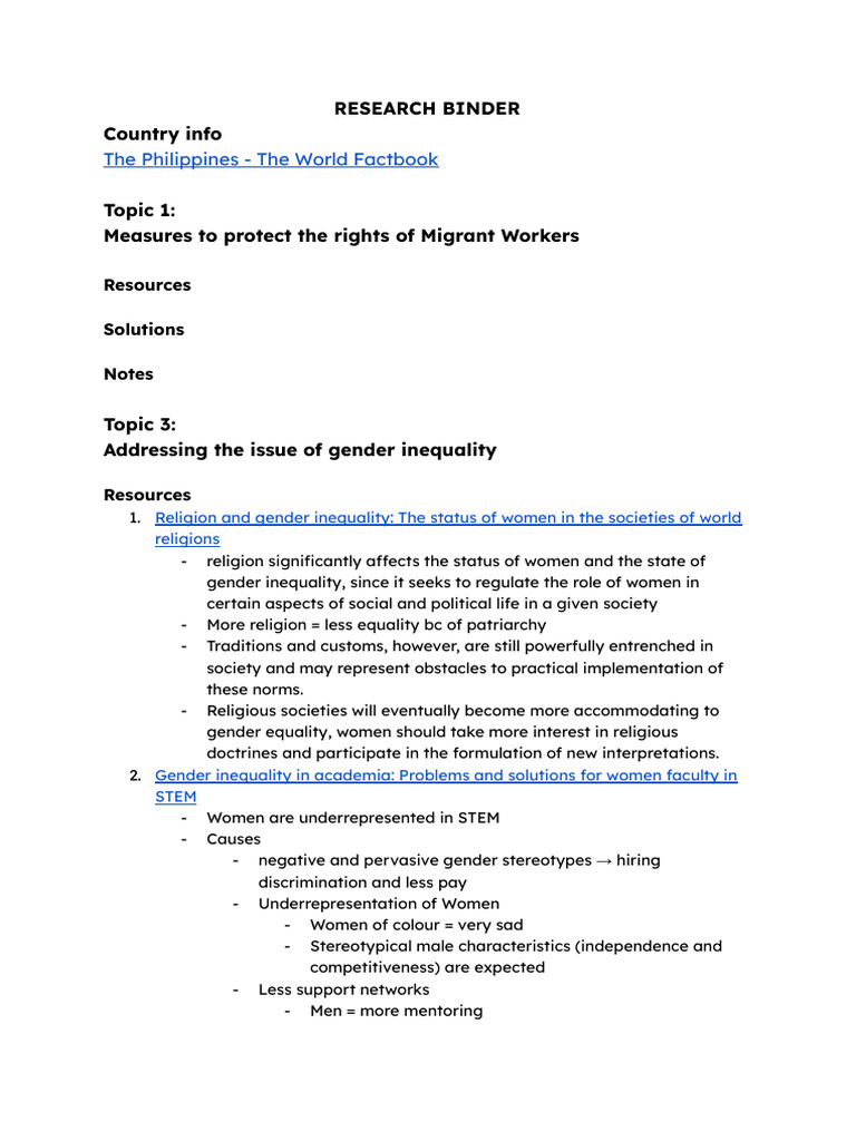 Research Binder Example 3 | PDF | Human Trafficking | Gender Studies