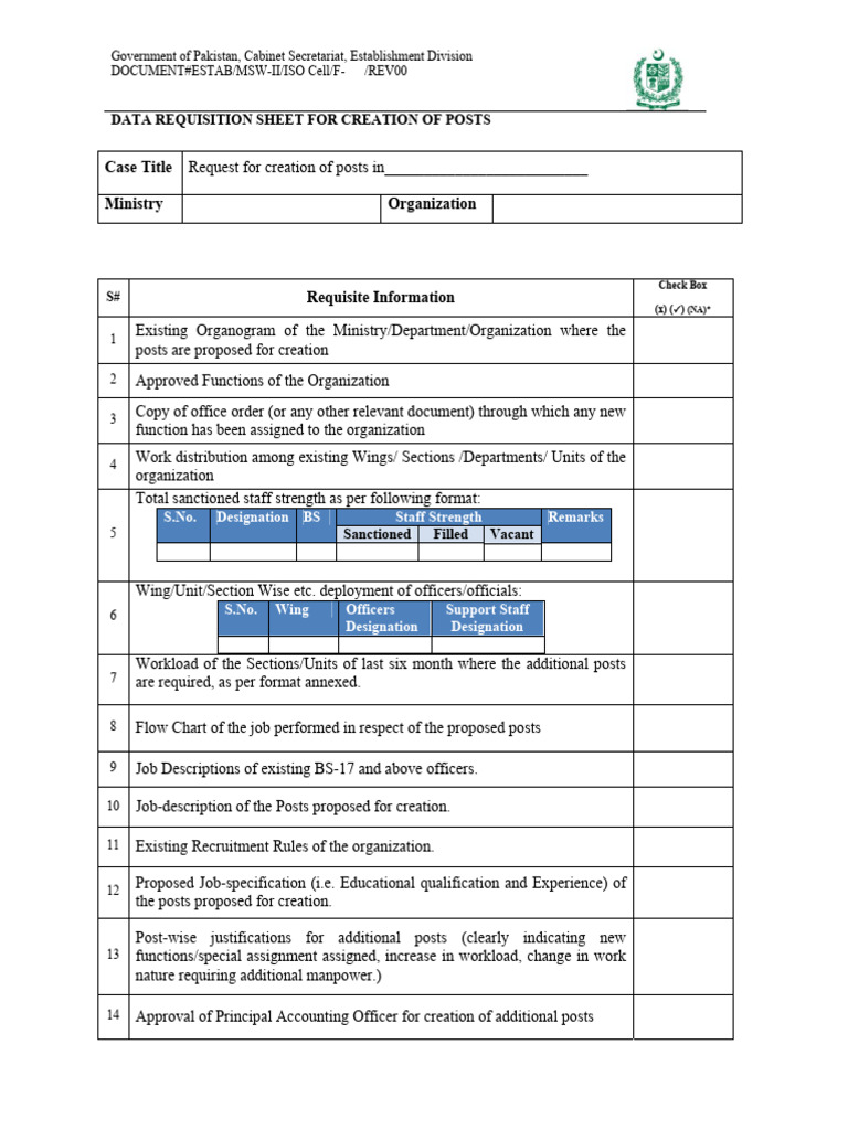 Data Sheet for Post Creation Requests | PDF