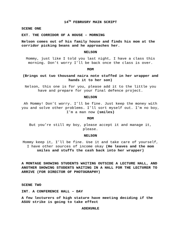 14th Februsry Main Script | PDF