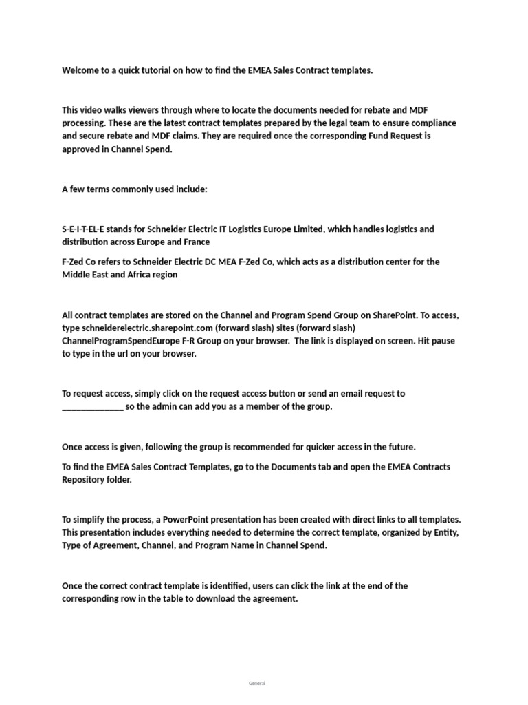 Accessing EMEA Sales Contract Templates | PDF | Internet | World Wide Web