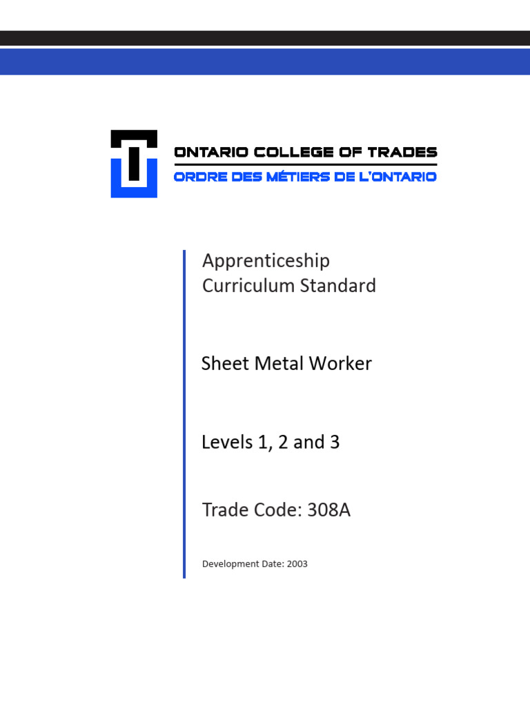 Curriculum Sheet Metal Worker Level 1 2 3 Eng - KM (001 040) | PDF ...