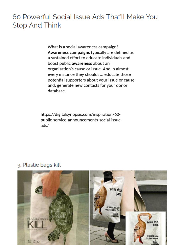 Understanding Social Awareness Campaigns | PDF