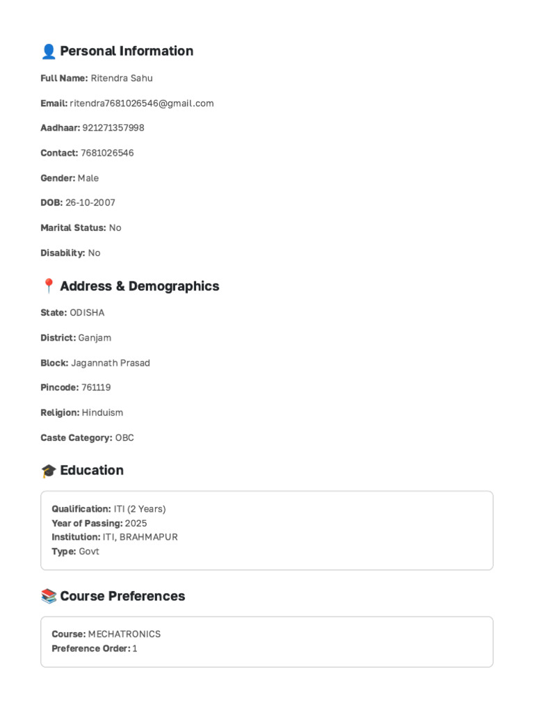 Personal Information | PDF