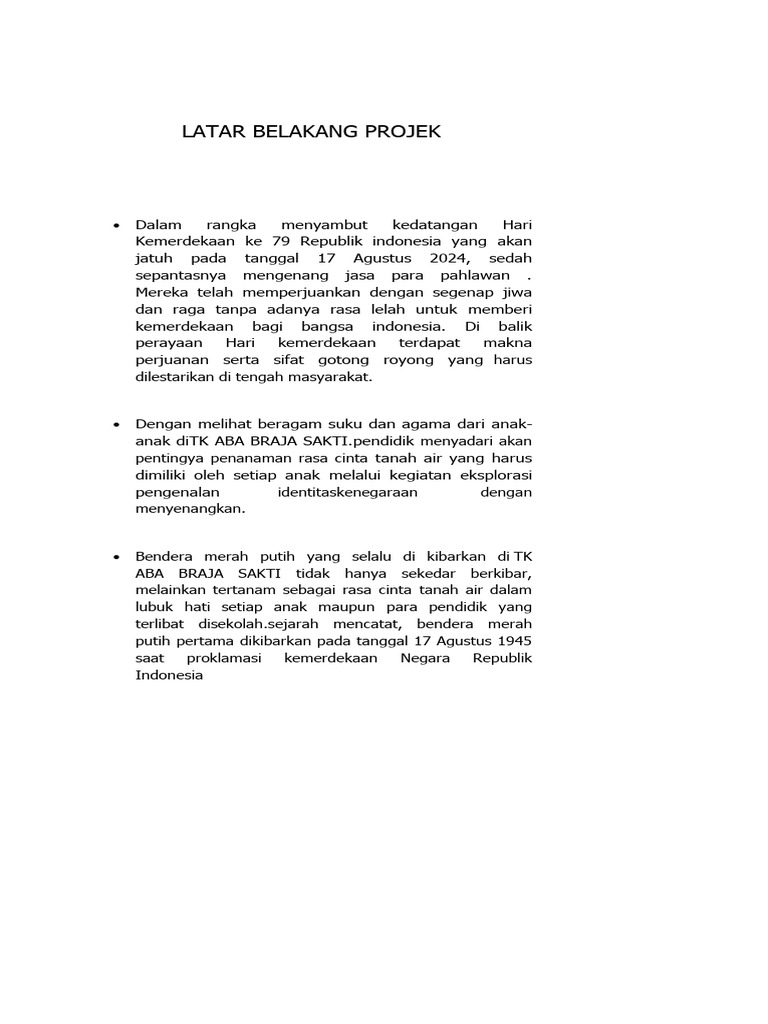 LATAR BELAKANG PROJEK | PDF