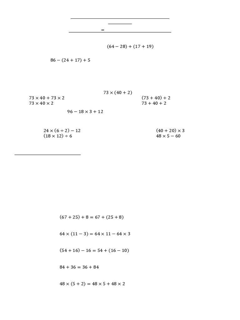 Worksheet Arithmetic Expressions VII | PDF | Subtraction | Mathematical ...