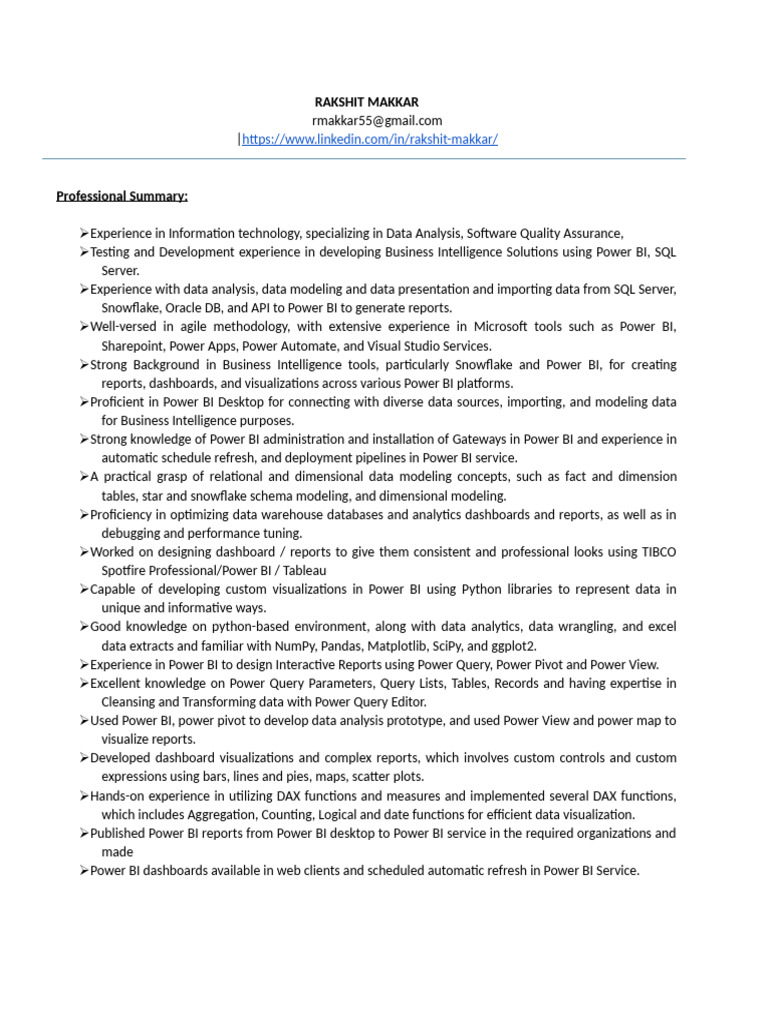 Rakshit Makkar Resume | PDF | Microsoft Sql Server | Databases