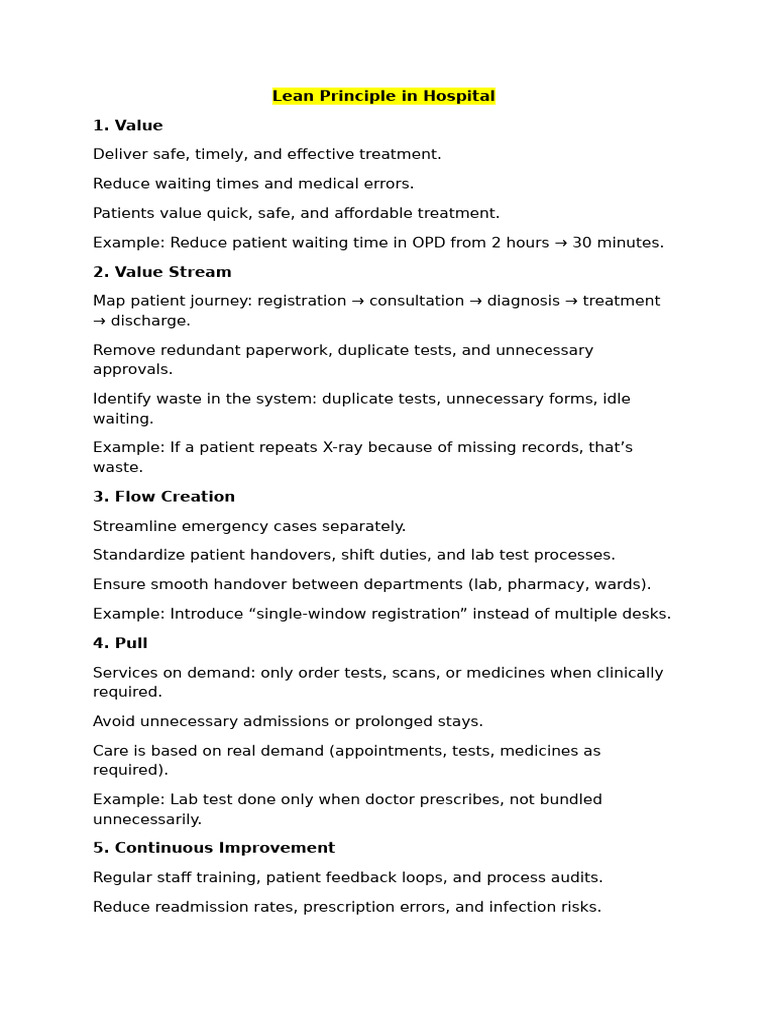 Lean Principle OM 1 | PDF | Logistics | Lean Manufacturing