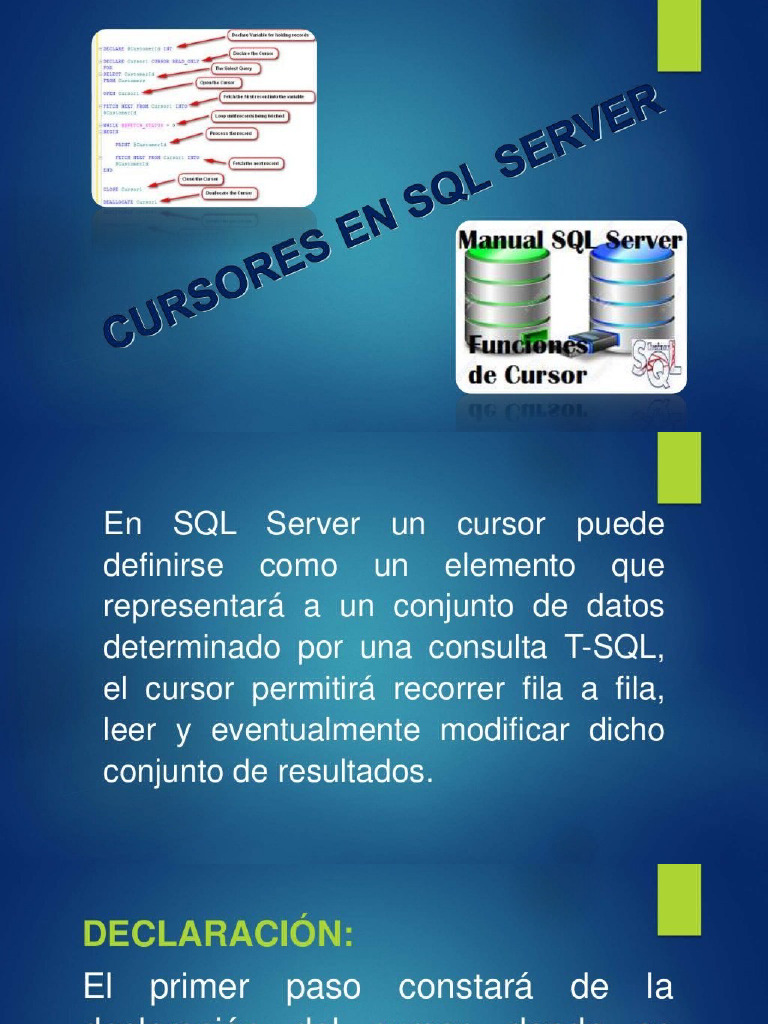 Cursores en SQL Server - Concepto y Aplicación | PDF
