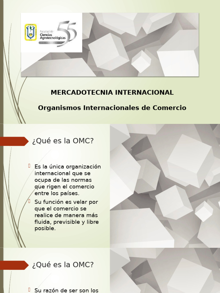 Organizacion Mundial Del Comercio OMC | PDF | Organización de Comercio ...