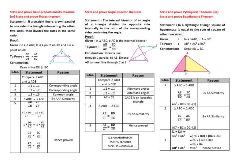 Proving Key Triangle Theorems | PDF | Mathematics | Classical Geometry