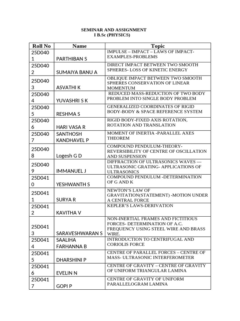2049225117seminar and Assignment of Batch 2025 | PDF | Bending | Young ...