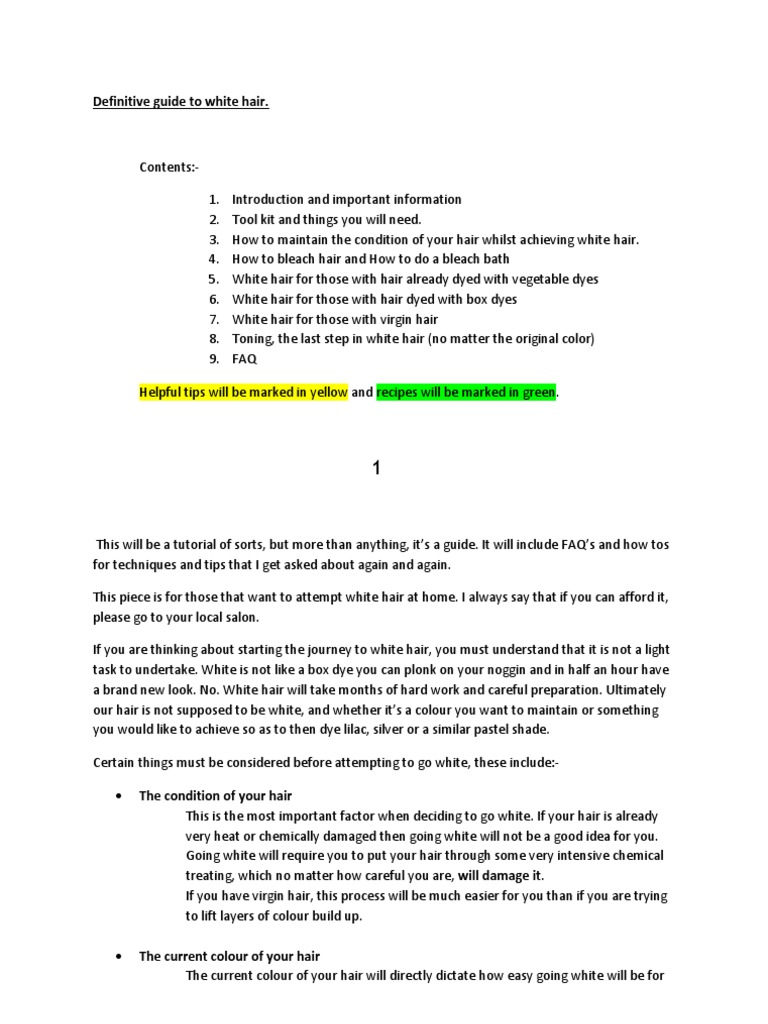 Definitive Guide To White Hair | PDF | Bleach | Blond